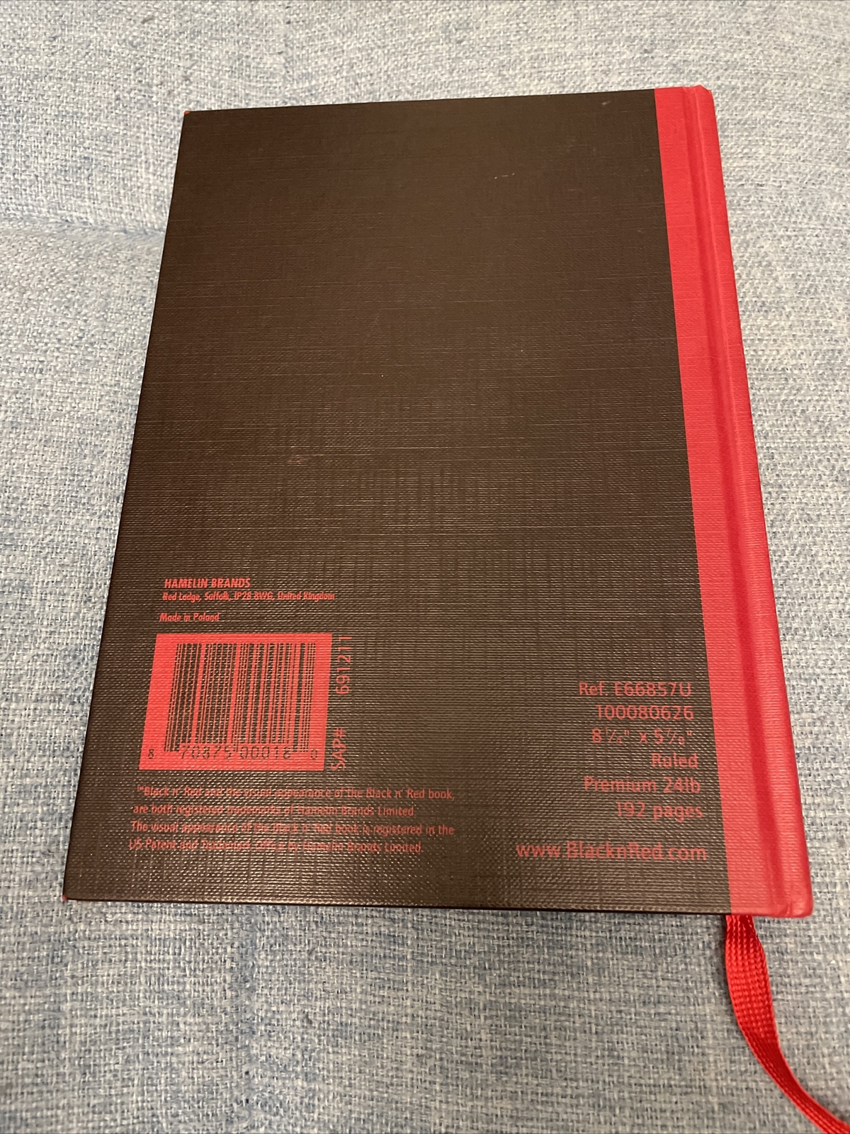 Black n' Red Notebook/Journal, 8 1/4" x 5 7/8", 96 Sheets, Black/Red ...