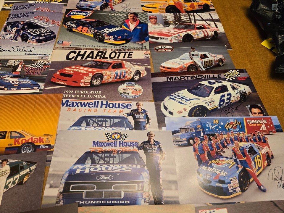 Lot of 40 NASCAR Pics/Postcards/Race Cards-Allison, Petty, Elliott ...