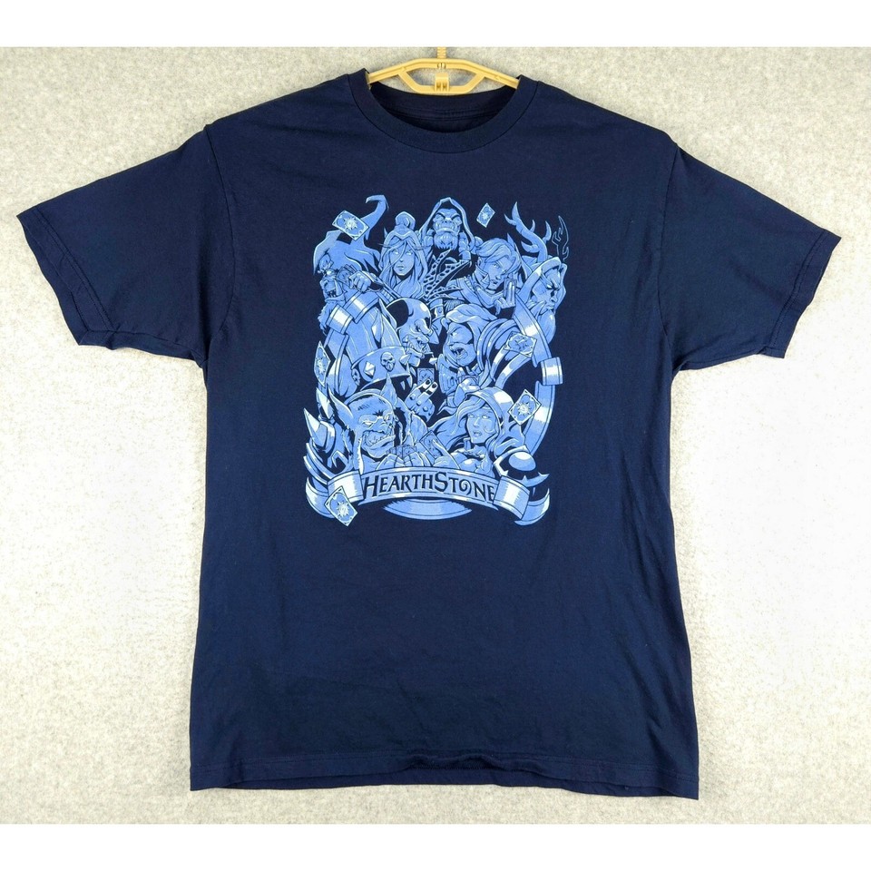Blizzard Hearthstone Graphic Tee Gaming T-Shirt Jinx Blue Men's L | eBay UK