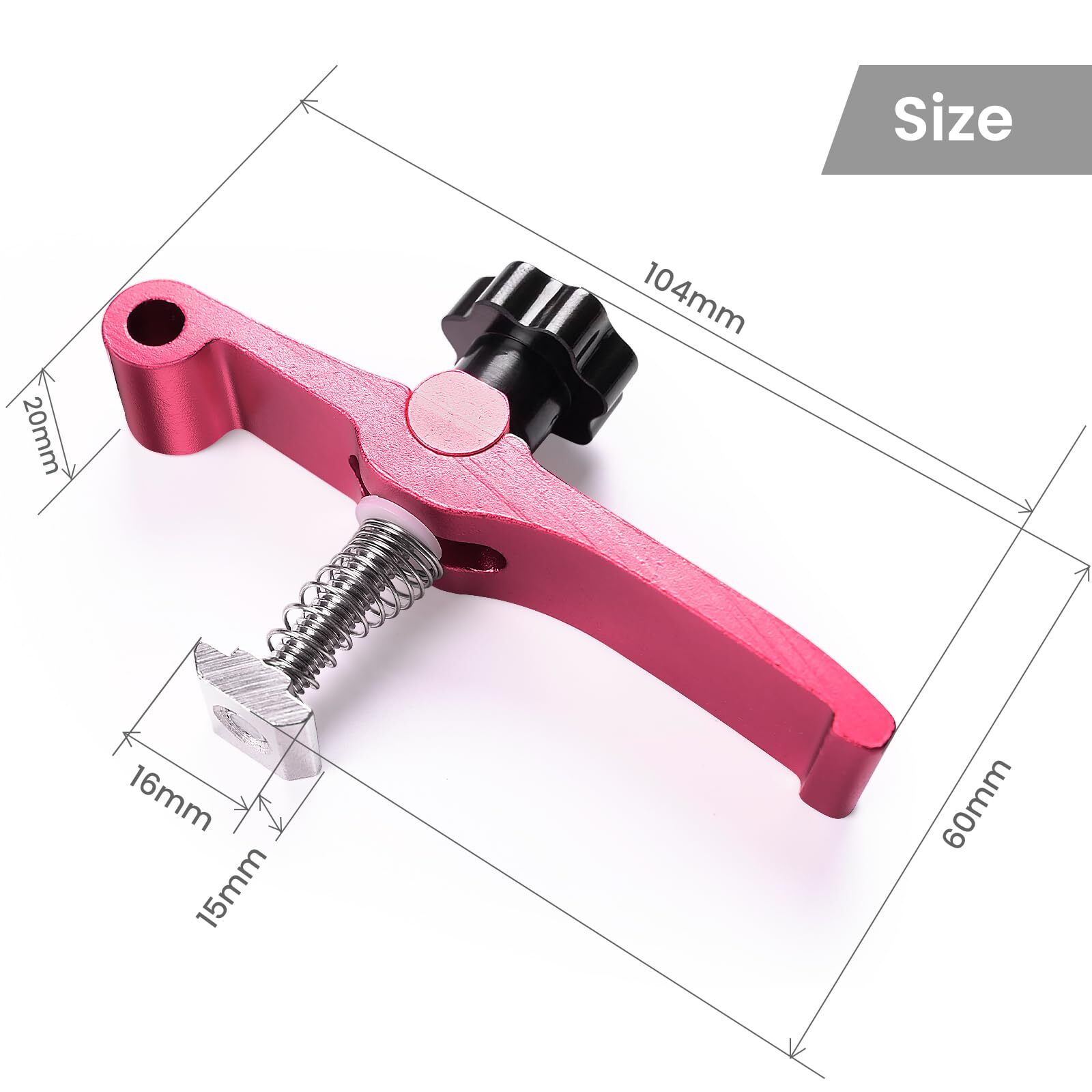 2PCS T-Track Hold Down Clamp for CNC Router MDF Spoilboard 6mm Thread ...