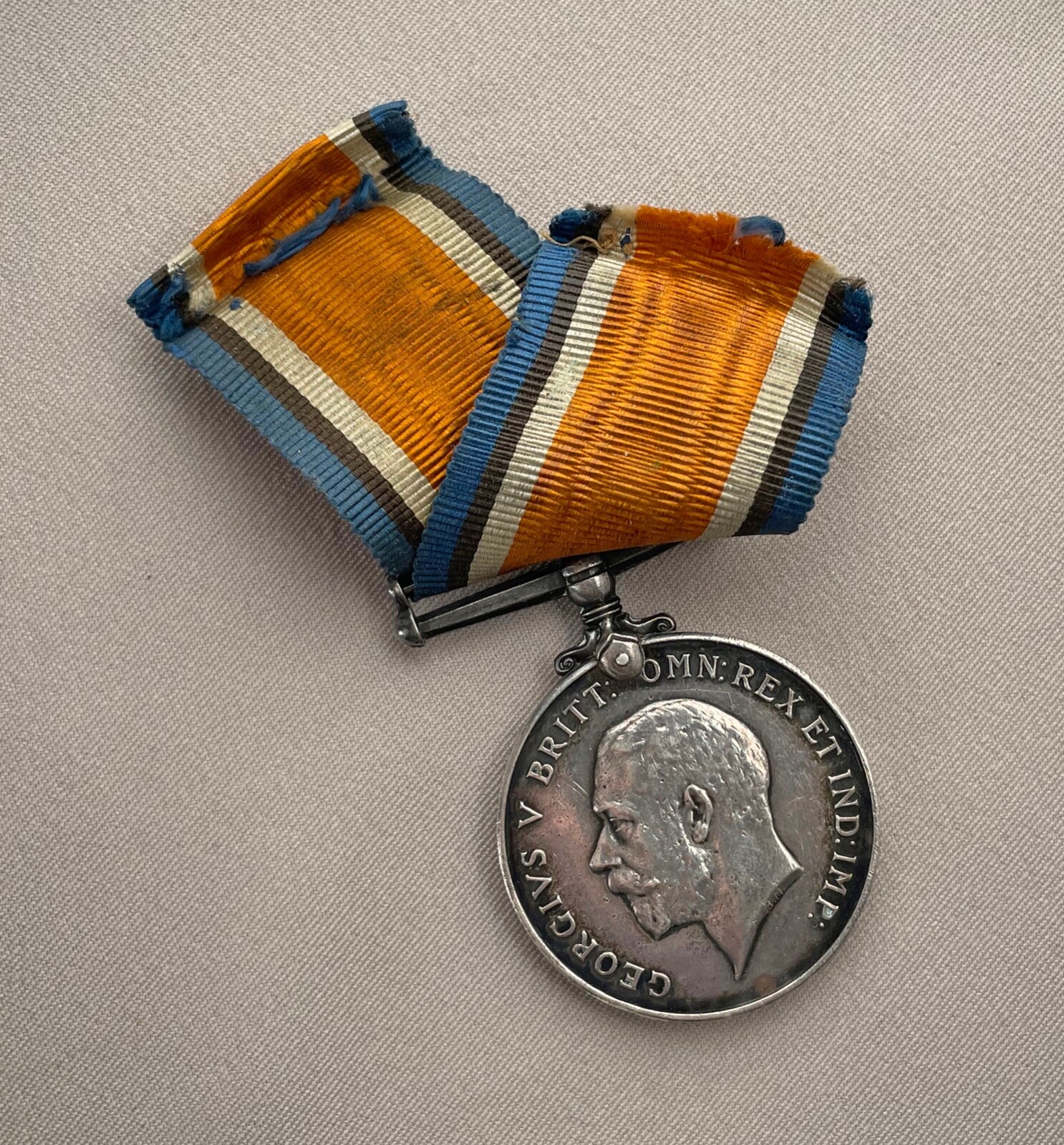 GEORGIVS V BRITT. OMN REX ET IND IMP WWI BRITISH WAR SILVER MEDAL 1914 ...