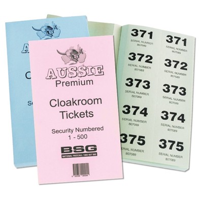 5 pads of Premium Cloak Room Tickets 1-500 | eBay Australia