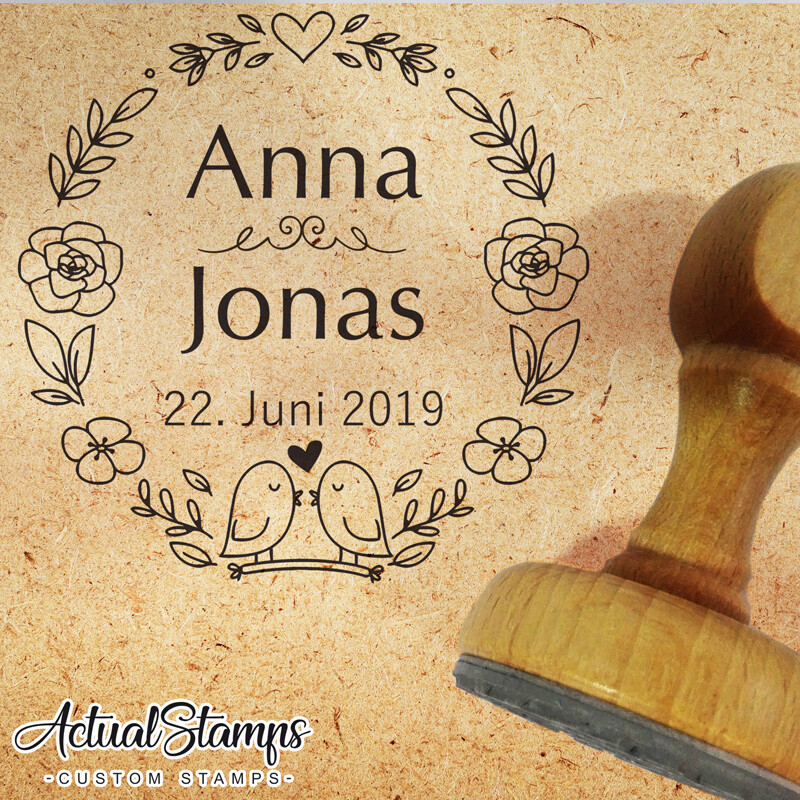 Rubber Stamp Monogram Wedding