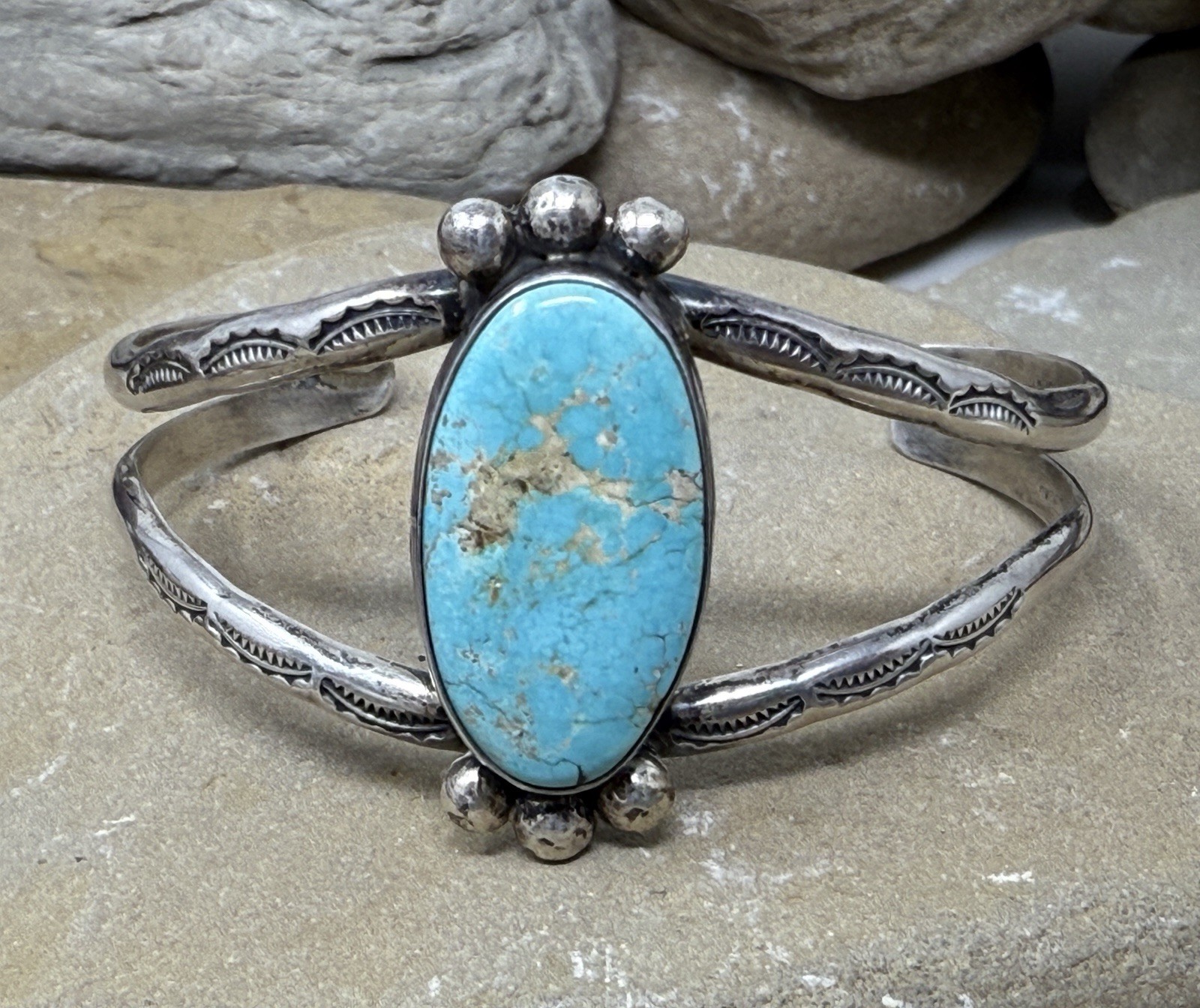 Cool Vintage Joe Tafoya Navajo Sterling Silver Turquo… - Gem