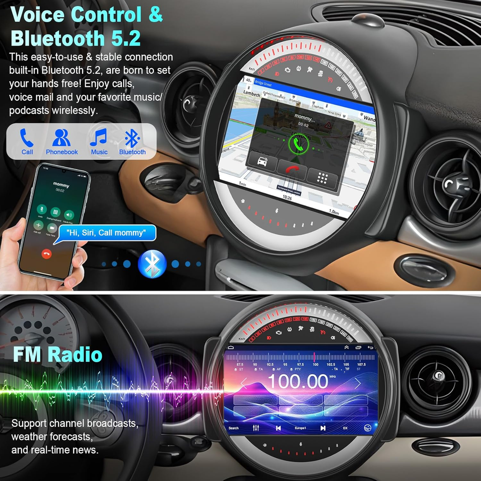 FOR BMW MINI COOPER R56 R60 2007-14 Car Stereo Android 16 Sat Nav ...