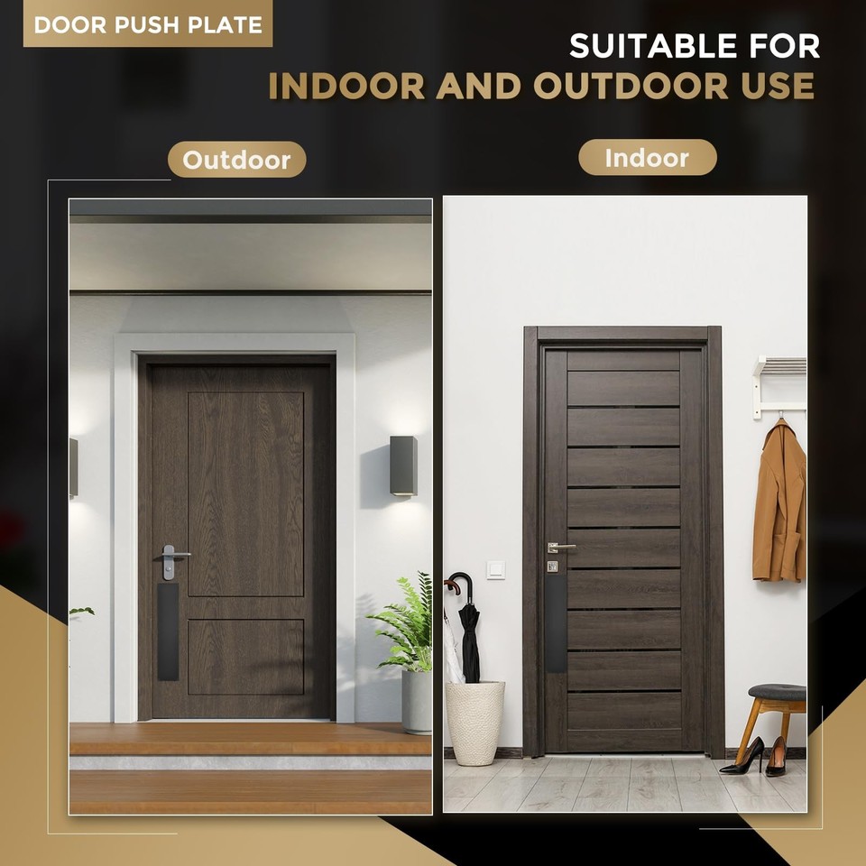 sourcing map Door Push Plate 4 x 16 Inches Aluminum Push Door Plate ...