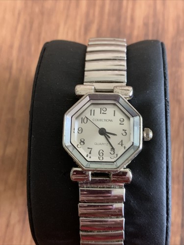 Vintage Concepts In Time NY Collections Beveled Ladies Watch Silver ...