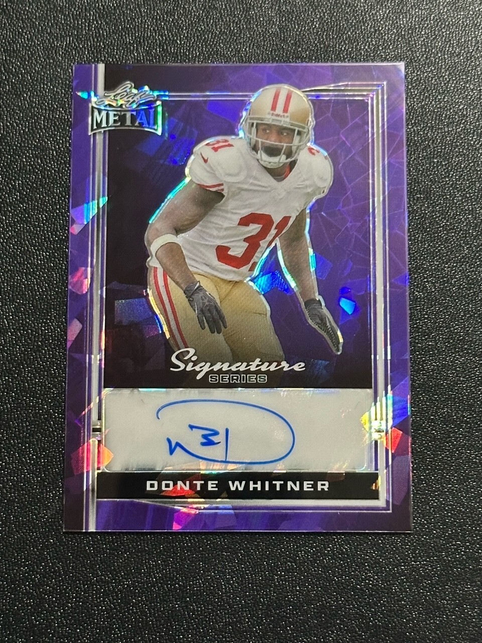 DONTE WHITNER 2024 LEAF METAL SIGNATURE SERIES BORDERED AUTO CRYSTAL 1/ ...