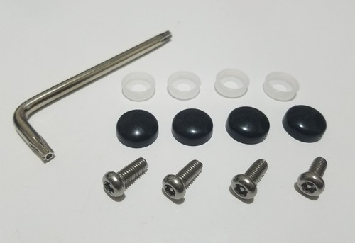 BMW SECURITY Anti Theft Auto License Plate Screws Stainless bolts BLACK ...