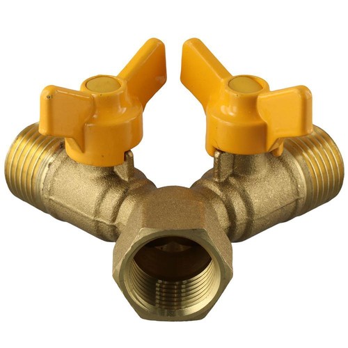 Brass Y Valve 2 Way Shut Off Valve Strength Connectors Kitchen | eBay ...