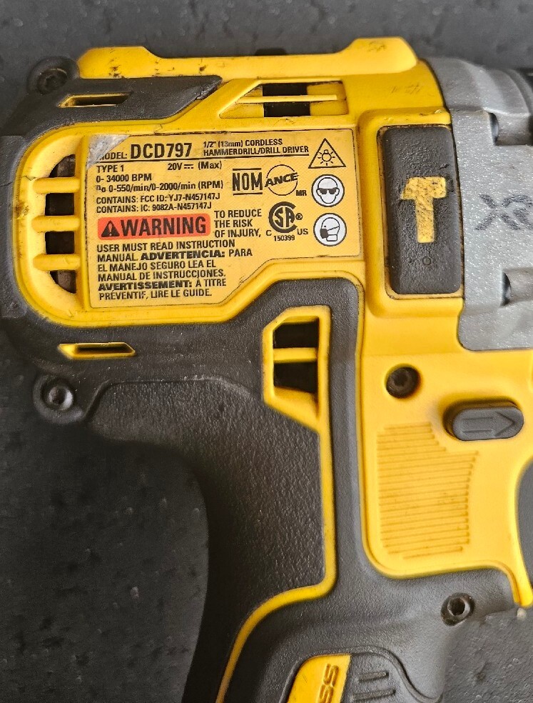 DEWALT DCD797 20V MAX XR Cordless Compact Hammer Drill | eBay