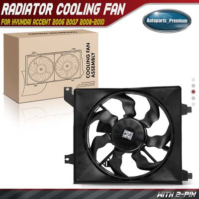 1x Radiator Fan Assembly with shroud for Hyundai Accent 2006 2007 2008 ...