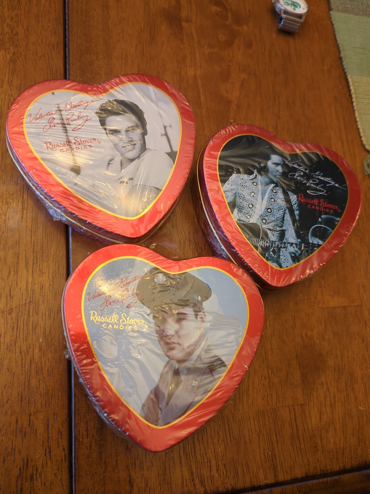 Set of 3 ELVIS PRESLEY VALENTINE TINS, Collector's Series, From Russell ...