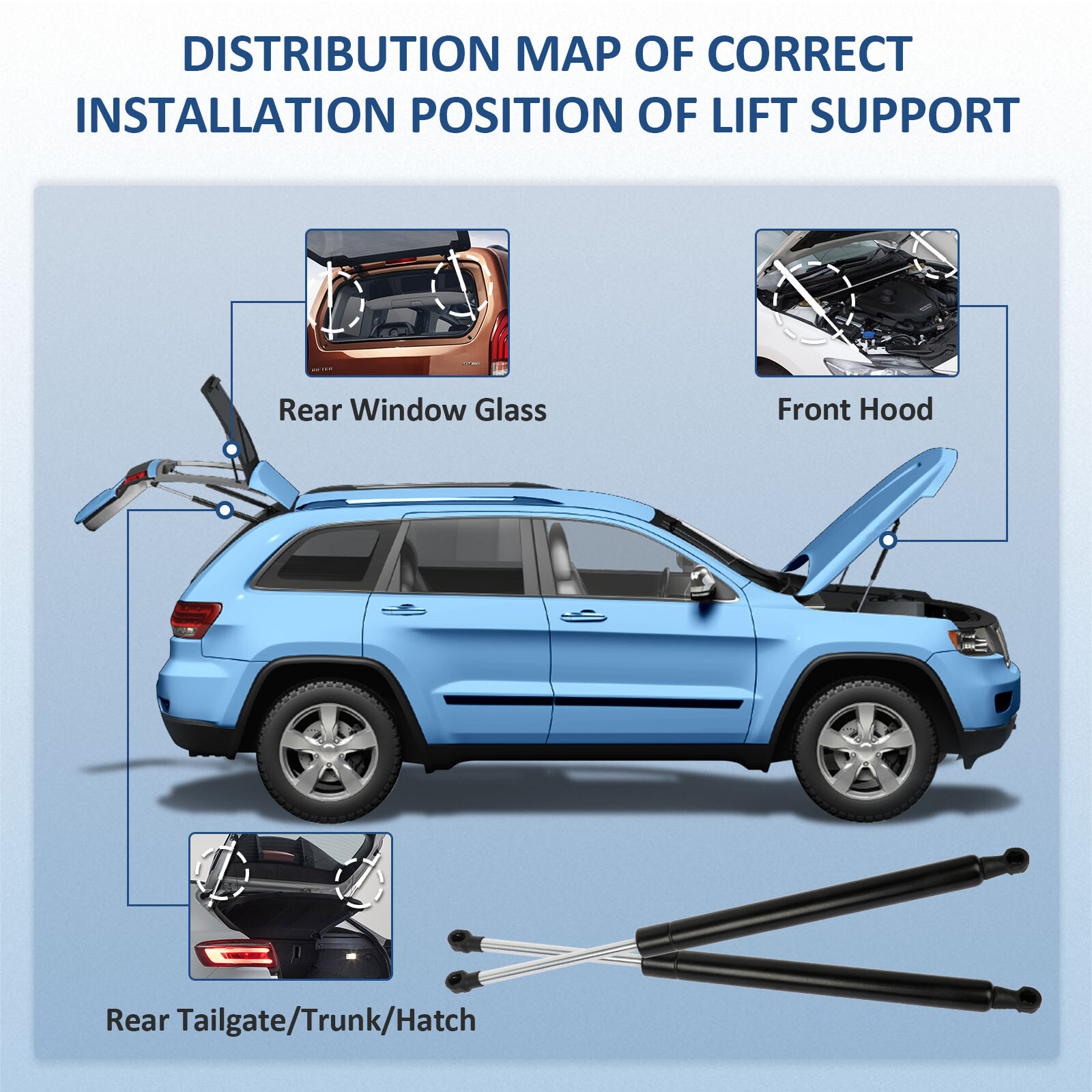 For 2011-2015 Lexus IS250 IS300 Rear Trunk 2 Pcs Lift Supports Shock ...