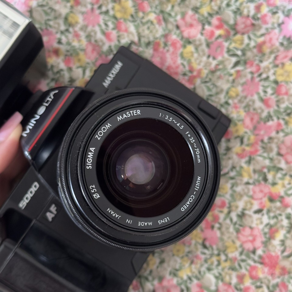 Minolta Maxxum 5000 35mm SLR Film Camera AF SLR 72mm Lens And Flash ...