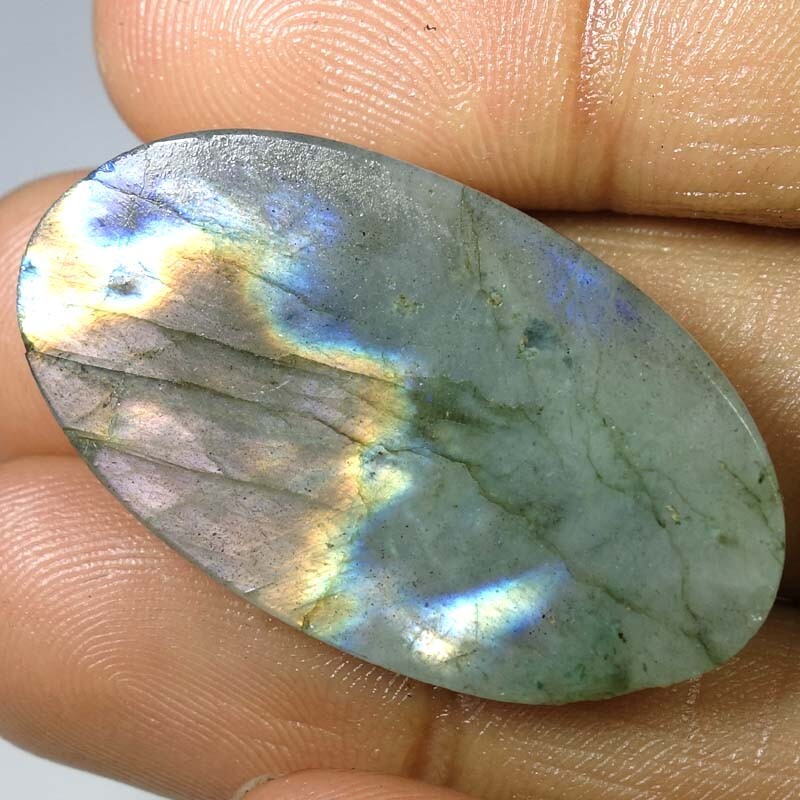 100% Natural Multi Labradorite Oval Cabochon Loose Gemstones 50.30Cts ...