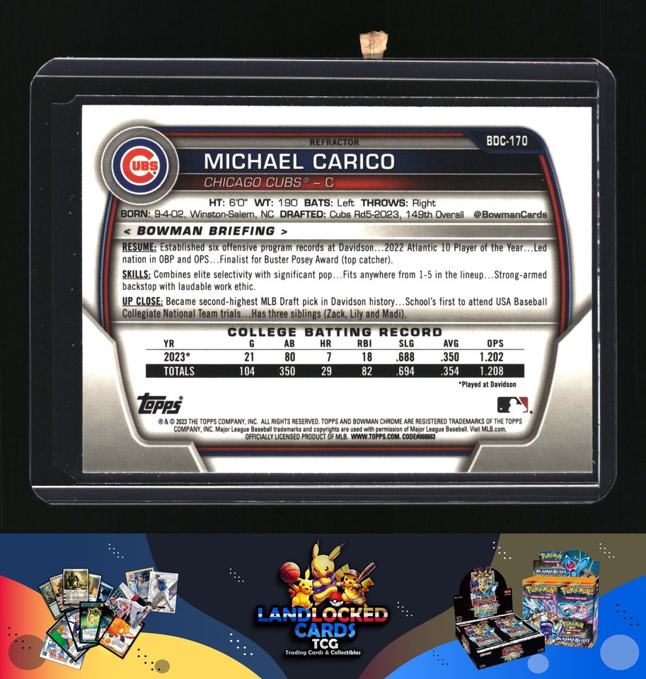 2023 Bowman Draft 1st Michael Carico Refractor | eBay