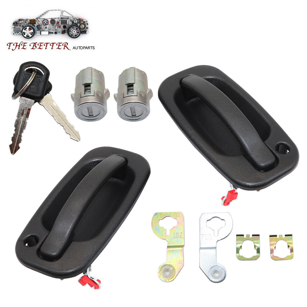 Front Door Handle & Lock Cylinder For 2001-06 Chevy Silverado Sierra ...