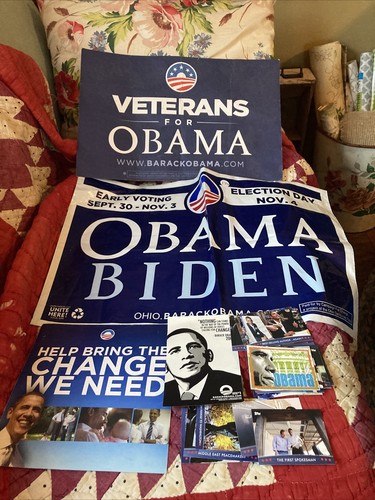 Obama Election Lot~Veterans For Obama~Art Card~Yard Sign~Topps Cards ...
