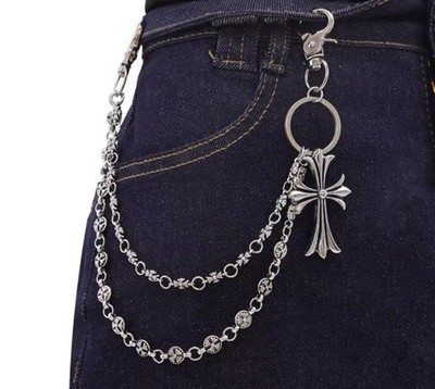 Wallet Chain Cross pendant Chrome/Silver Y2K Style | eBay