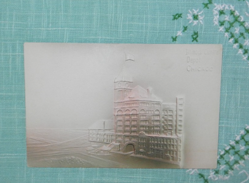 Vintage Chicago Illinois Central Depot Embossed Unposted Postcard | eBay