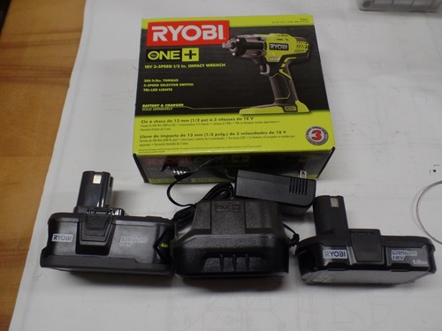 Ryobi RYOBI P261 ONE+ 18V Cordless 3-Speed 1/2 in. Impact Wrench w/ 4.0 ...