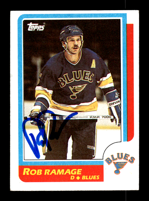 1986-87 Topps # 17 Rob Ramage Autograph Signed Card (M2) St Louis Blues ...