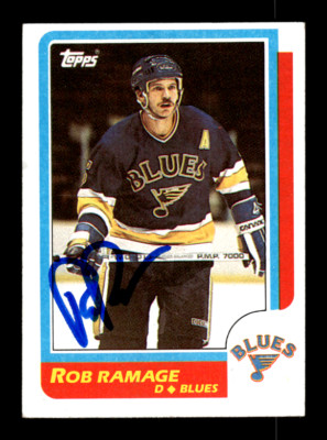 1986-87 Topps # 17 Rob Ramage Autograph Signed Card (M2) St Louis Blues ...