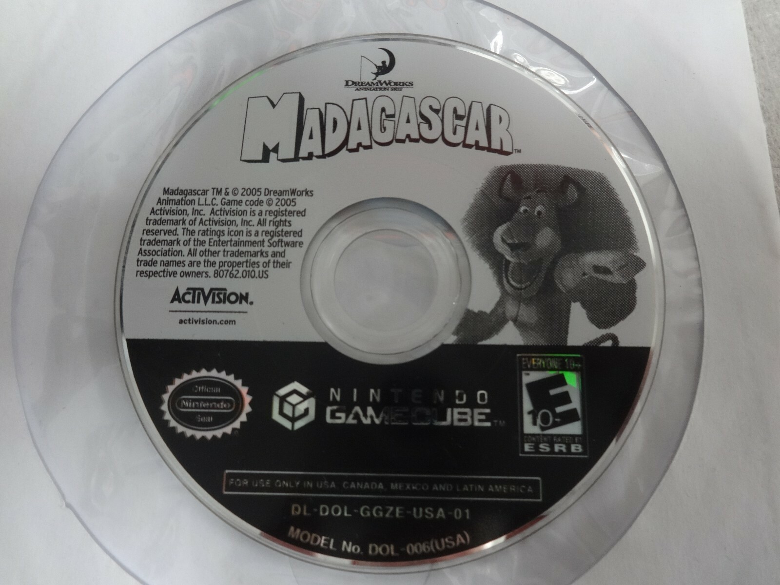 Madagascar Gamecube Disc