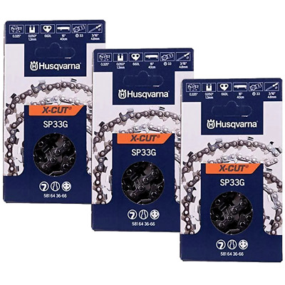 Husqvarna 501840666 Chainsaw Chain 16" H30-66 Pixel .325" .050" (3 Pack ...