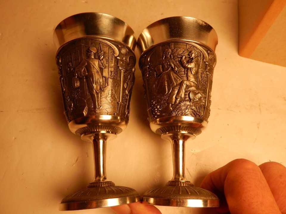 Vintage Feinzinn GES.GESCH. NK W Germany Pewter Goblet Wine Stem FEIN ...