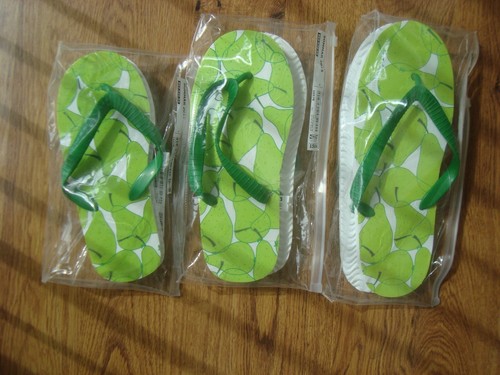 IKEA Flip Flops Beach Sandals Orange Striped Green Pears SOMMAR Size S ...