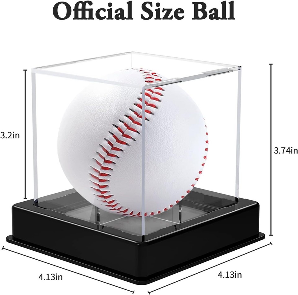 1 Baseball/Billiard Ball Holder Display Case Stand, Acrylic Cover, UV ...
