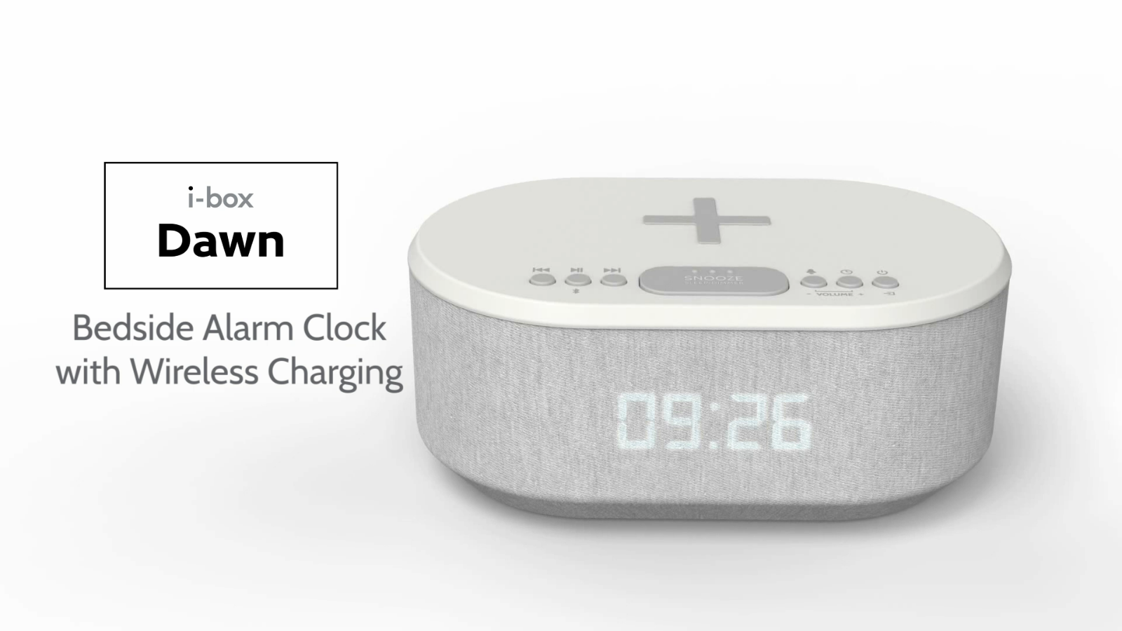 i-Box Bedside QI Wireless Charging Alarm Clock Radio With LED Display ...