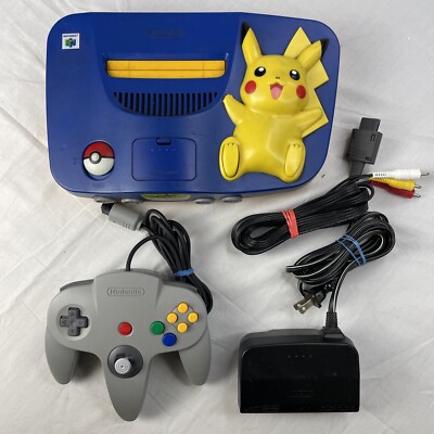 Nintendo 64 Pokemon Edition Pikachu US Model Blue/Yellow Console And ...