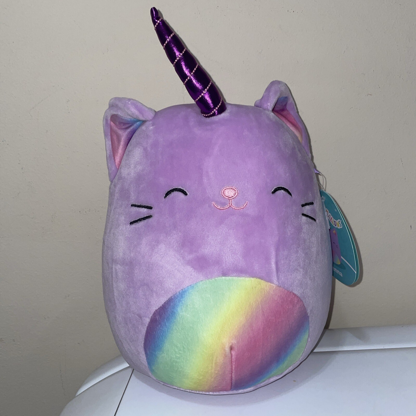 Kellytoy Squishmallow 9" Ciena The Caticorn Unicorn Purple Rainbow ...