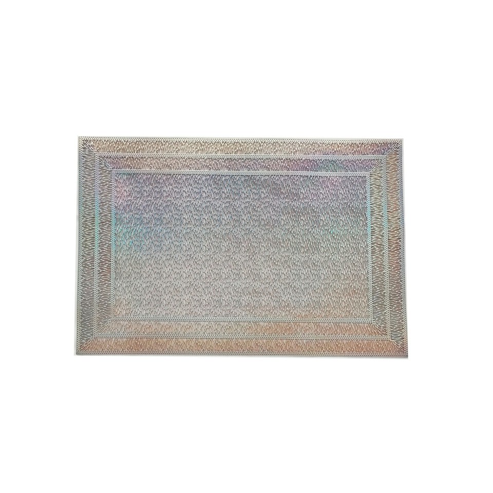 Table Place Mats Multicoloured Silver Iridescent Rectangle Placemats ...