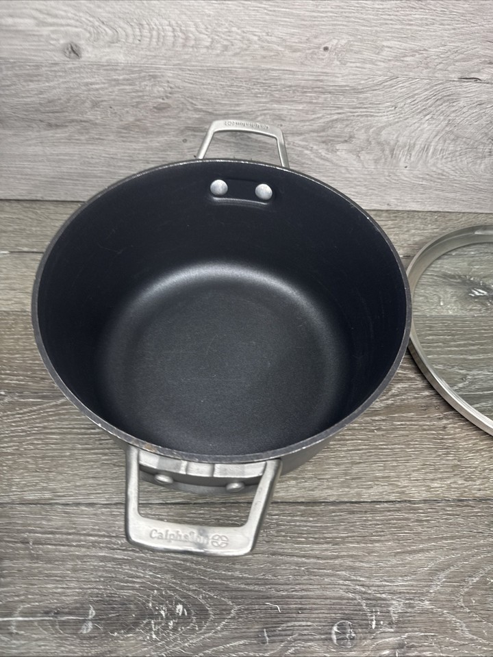 Calphalon Hard Anodised Premier Space Saving 6 QT 5.6L Stock Pot With ...