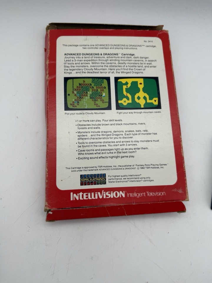 Advanced Dungeons & Dragons Intellivision Mattel 1982 Box Game | eBay