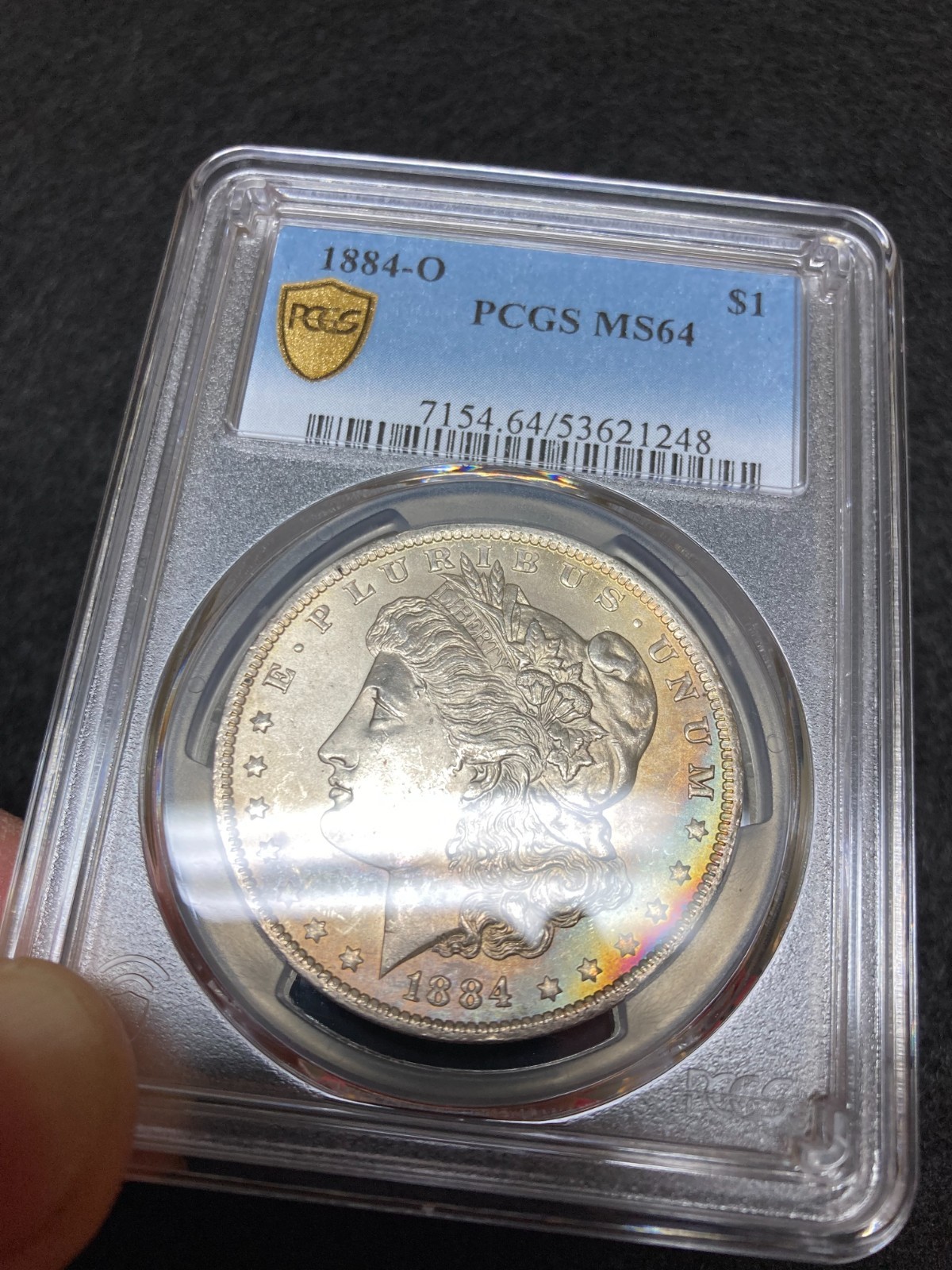 1884-O PCGS MS64 Morgan Dollar w/ Stunning Rainbow Toning & Magnificent ...