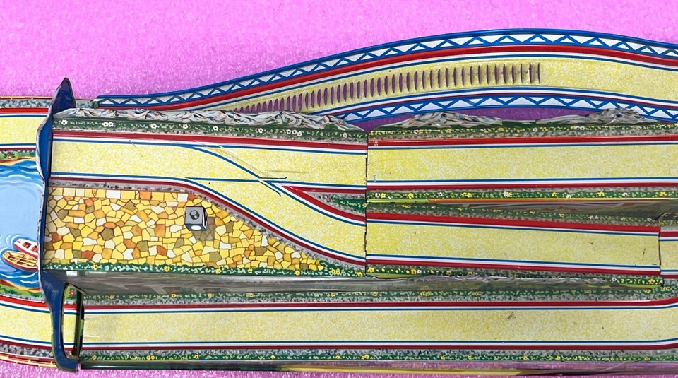 1950-60’s W. GERMANY TECHNOFIX ALPINE STATION TIN TOY 2 BUSES, TRACK ...