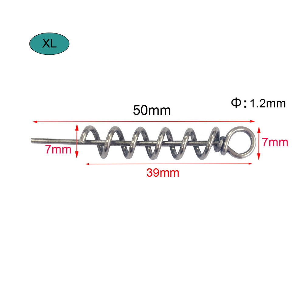 Soft Lure Spring Twist Lock Fishing Hook Centering Pin Bait Lure Screw ...