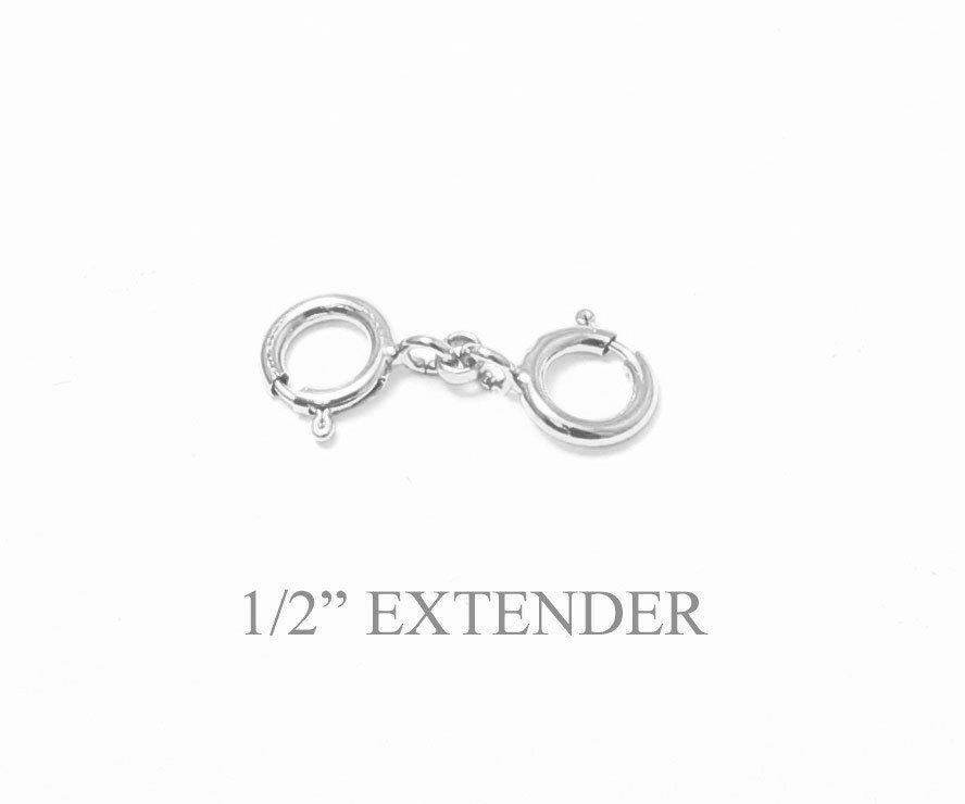 SOLID STERLING SILVER Extender Safety ROPE Chain Necklace Bracelet ...