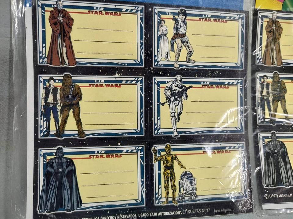 RARE Vintage STAR WARS ARGENTINA SCHOOL LABELS LOT 1997 | eBay
