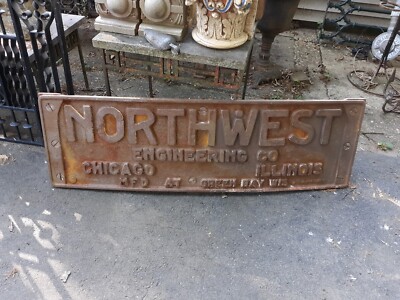 Large Antique Cast Iron Sign Northwest Engineering Co . Chicago ...