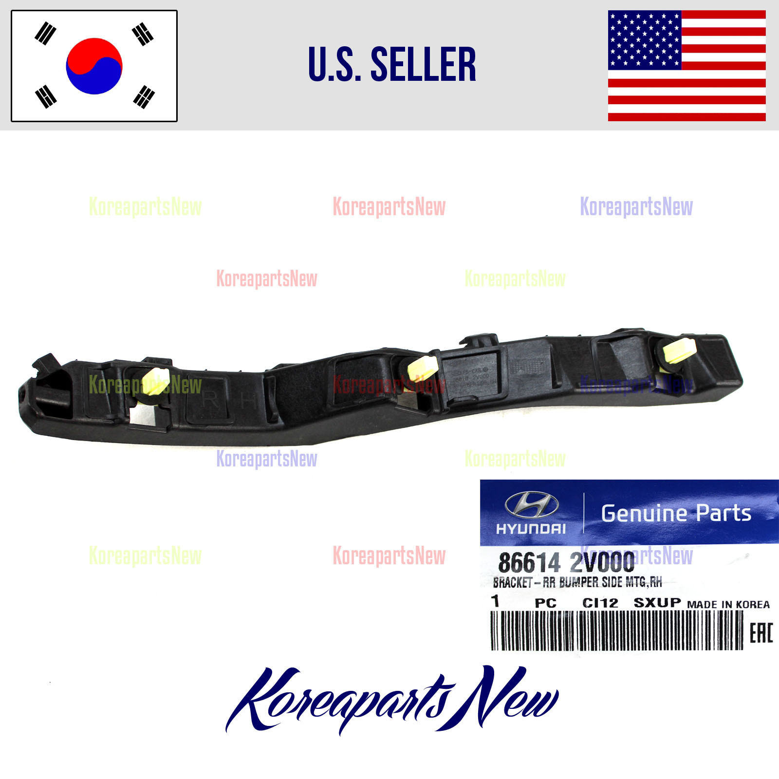 REAR Bumper Bracket Retainer Right PASSENGER Side 866142V000 VELOSTER ...