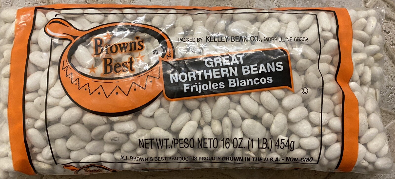 (5) Brown's Best Great Northern Bean 1 LB bag (Total 5 LBs) Non-GMO USA ...