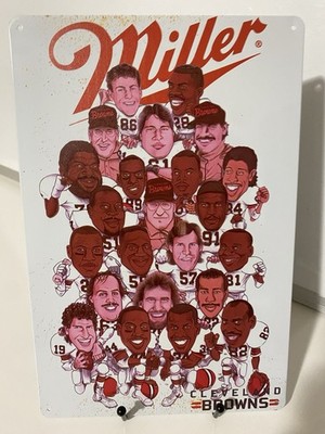 Miller Lite Beer Cleveland Browns Sign - Retro - NFL Football 80s 90s ...