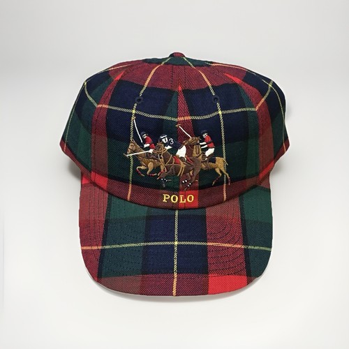 NWOT Polo Ralph Lauren Multicolor Plaid TRIPLE PONY Cotton Baseball ...