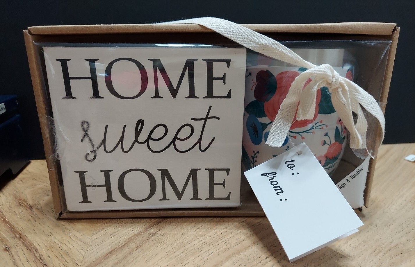 NIB 12 oz Wine Tumbler with Matching Home Sweet Home Box Sign Set by ...